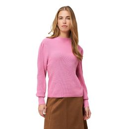 Strickpullover Zero "Damen mit Ballon&auml;rmeln", Damen, Gr. 34, blushberry pink, Strick, Obermaterial: 50% Baumwolle, 50% Polyacryl, unifarben, figurumspielend normal, weit B&uuml;ndchen krempelbar, Pullover Strickpullover, Plain/ohne Details