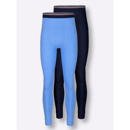 w&auml;schepur W&Auml;SCHEPUR Herren Lange Unterhose, Gr. 4, blau, 95% Baumwolle, 5% Elasthan, Unterhosen