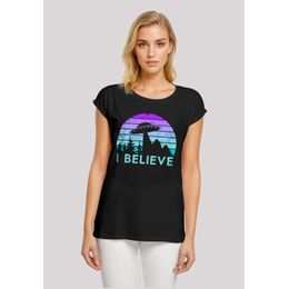 F4NT4STIC Damen T-Shirt "I BELIEVE UFO Alien Raumschiff Retro", schwarz, Gr. S, Obermaterial: 100% Baumwolle, Shirts, Premium Qualit&auml;t