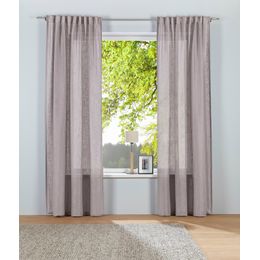 Gardine, B:140cm H:145cm, grau, LeGer Home by Lena Gercke, Polyester, Wohnzimmer, Gardinen, "Marusha", 1 Schal, Leinenoptik, grob gewebt,