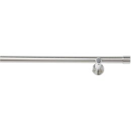 Vorhangstange GOOD LIFE, L:320cm &Oslash;:20mm, silber, Metall, Gardinenstangen, "Gorra", Metallgarnitur, Wandmontage, schlicht, modern