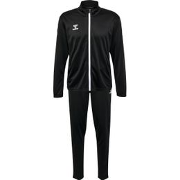Hummel Damen Trainingsanzug "HMLLOGO SUIT", schwarz, Gr. S, Obermaterial: 100% Polyester, Sportanz&uuml;ge, zweiteiliges Set, ohne Kapuze, aus Polyester
