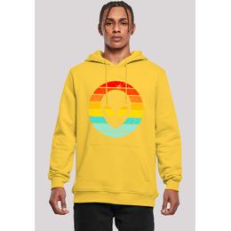 F4NT4STIC Herren Kapuzenpullover "Alien Retro Sonnenuntergang", gelb, Gr. S, Obermaterial: 65% Baumwolle, 35% Polyester, Pullover, Premium Qualit&auml;t