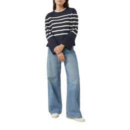 comma, COMMA Damen Strickpulloverblau, Gr. 46, geringelt, Strick, Obermaterial: 71% Viskose, 29% Polyester, Pullover, geringelt, Rundhals
