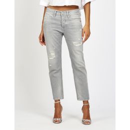 Gang Damen Boyfriend-Jeans "94NICA CROPPED"big grau, Gr. 30, Denim/Jeans, Obermaterial: 98% Baumwolle, 2% Elasthan, Jeans, mit geraden und verk&uuml;rzten