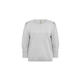 Strickpullover soyaconcept "Soya Concept Sweater SC-DOLLIE 762", Damen, Gr. S, 99110 lt grau melange, Obermaterial: 75% Viskose, 25% Nylon, Pullover Strickpullover