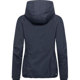 Ragwear Damen Outdoorjacke "Dizzie A YOUMODO", blau, Gr. 4XL, Material: 68% Baumwolle, 32% Nylon, Jacken, Leichte &Uuml;bergangsjacke mit gro&szlig;er Kapuze