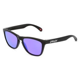 Oakley OO9013 FROGSKINS | Herren-Sonnenbrille | Fassung: Vollrand, Quadratisch, Kunststoff, Schwarz Matt | Glasfarbe: Violett