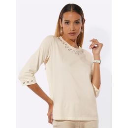 CR&Eacute;ATION L CREATION L Damen 3/4-Arm-Shirt "Pima-Baumwoll-Shirt"champagner, Gr. 36, unifarben, 100% Baumwolle, Shirts