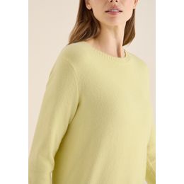 Strickpullover Cecil, Damen, Gr. L (42), iced gelb, Strick, Obermaterial: 37% Baumwolle, 34% Polyacryl, 26% Polyester, 3% Elasthan, unifarben, normal h&uuml;ftbedeckend, U-Boot-Ausschnitt, Flachstrickb&uuml;ndchen, Pullover Strickpullover, mit U-Boot-Ausschnitt