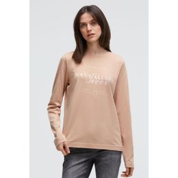 Langarmshirt SOCCX, Damen, Gr. L, golden sand, Single Jersey, Material: 100% Baumwolle, bedruckt, regular fit normal, Rundhals, eingesetzt gerader Abschluss, Shirts Langarmshirt, aus Baumwolle
