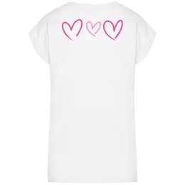 MISS TEE Damen T-Shirt "Miss Tee Always Trust Your Heart Ladies Extended Shoulder Tee", wei&szlig;, Gr. S, bedruckt, 100% Baumwolle, Shirts