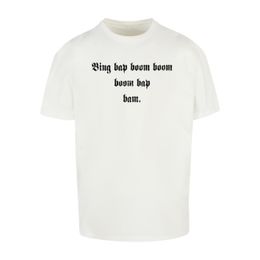 T-Shirt "Upscale by Mister Tee Bing Bab Boom Heavy Oversize Tee", Damen, Gr. L, ready for dye, 100% Baumwolle, UPSCALE BY MISTER TEE, bedruckt, oversize, Rundhals, Shirts T-Shirt