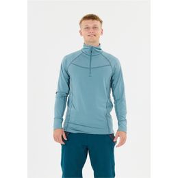 WHISTLER Herren Langarmshirt "Baggio", blau, Gr. XL, unifarben, 92% Polyester, 8% Elasthan, Shirts, mit hochabschlie&szlig;endem Kragen