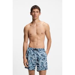 HUGO UNDERWEAR Herren Badeshorts "CALALA"open blau 461, Gr. M, Microfaser, Obermaterial: 100% Polyester, Badehosen, mit tropischen Muster