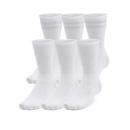 Under Armour Kinder Tennissocken "UA Essential 6pk Crew", Gr. Swei&szlig;, wei&szlig;, halo gray, Polyester, Socken, f&uuml;r vielseitige Eins&auml;tze, sportlicher Stil,