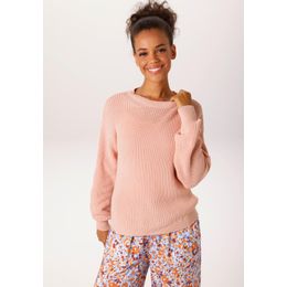 Aniston CASUAL Damen Strickpullover, rosa, Gr. 34, unifarben, Strick, Obermaterial: 100% Baumwolle, Pullover, in trendiger Farbpalette