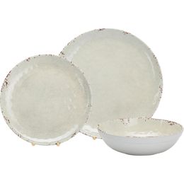Flamefield Rustic Pearl Set Geschirrset 12-teilig - Kunststoff und Melamin Geschirr-Sets