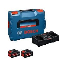 Bosch EXPERT Starter-Set 18V, 2x EXBA 18V-80 + Ladeger&auml;t EXAL18V2-320 schwarz, 2x Li-Ionen Akku 8Ah, L-BOXX, AMPShare Alliance