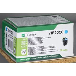 Lexmark Original Toner - cyan (71B20C0) f&uuml;r CS317dn, CS417dn, CS517de, CX317dn, CX417de, CX517de