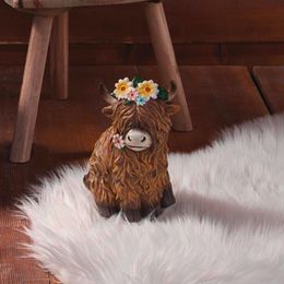 Dekofigur "Stier mit Blumenkranz"