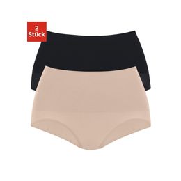 Formslip Petite Fleur, Damen, Gr. 32/34, schwarz (schwarz, beige), Obermaterial: 65% Baumwolle, 20% Elasthan, 15% Polyamid, unifarben, Unterhosen Formslip, aus elastischer Baumwolle, Shape wear