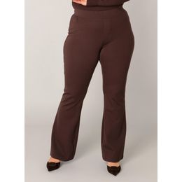 Treggings Base Level Curvy "Allie", Damen, Gr. 58/60, N-Gr, braun, Web, Obermaterial: 65% Viskose, 30% Nylon, 5% Elasthan, figurbetont lang, Hosen Treggings, Aktuelle Boocut-Form