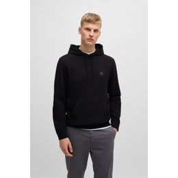 Kapuzensweatshirt BOSS Orange "Wetalk", Herren, Gr. M, schwarz (001_schwarz), Sweatware, Obermaterial: 100% Baumwolle, unifarben, regular fit h&uuml;ftlang, hoch geschlossener Ausschnitt, weit B&uuml;ndchen, Sweatshirts, mit gesticktem BOSS Markenlabel