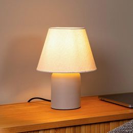 Lucide Tischlampe Macia, beige/naturfarben H&ouml;he 27 cm Keramik/Stoff