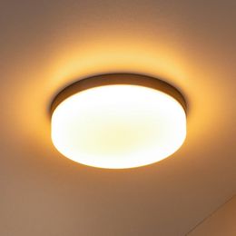 Lucide LED-Bad-Deckenlampe Biskit, schwarz, &Oslash; 23 cm, Kunststoff