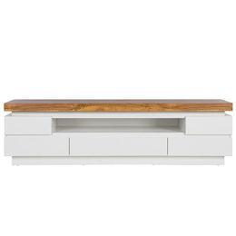 Livetastic Lowboard, Wei&szlig;, Eiche, Holzwerkstoff, 5 Schublade(n) Schubladen, 175x48x40 cm, Beleuchtung, Wohnzimmer, Wohnw&auml;nde, Lowboards