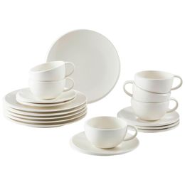 Villeroy & Boch Villeroy & Boch Kaffeeservice New Moon, Wei&szlig;, Keramik, 18-teilig, robust, Essen & Trinken, Geschirr, Geschirr-Sets, Kaffeeservice