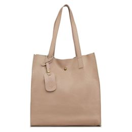 ORE10 Leder-Schultertasche "Ortega" in Rosa - (B)33 x (H)38 x (T)15 cm - 76% | Damen-taschen