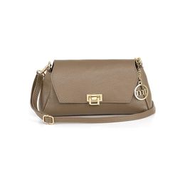 Mia Tomazzi Leder-Umh&auml;ngetasche ''Berbera'' in Beige - (B)27 x (H)16 x (T)8 cm - 74% | Damen-taschen