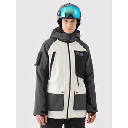 4F Ski-/ Snowboardjacke in Creme/ Anthrazit - 61% | Gr&ouml;&szlig;e L | Herren-outdoorjacken
