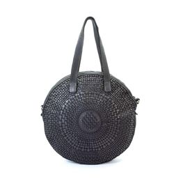 Amara Leder-Schultertasche "Maxi" in Schwarz - (B)38 x (H)37 x (T)8 cm - 76% | Damen-taschen