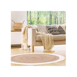 THE HOME DECO FACTORY Jute-Teppich in Hellbraun - &Oslash; 120 cm - 10% |