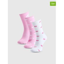 4F 3er-Set: Socken in Rosa/ Wei&szlig; - 28% | Gr&ouml;&szlig;e 35-37 | Kinder-socken-strumpfhosen