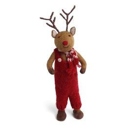 Gry & Sif Dekofigur ''Rudolf'' in Hellbraun/ Rot - (B)12 x (H)56 x (T)12 cm - 10% | Dekofiguren