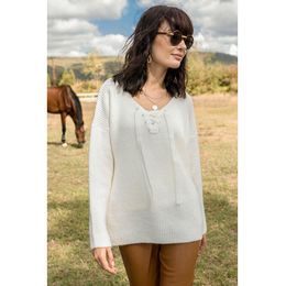 Milan Kiss Pullover in Creme - 77% | Gr&ouml;&szlig;e M | Damen-pullover-cardigans