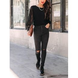 Milan Kiss Bluse in Schwarz - 62% | Gr&ouml;&szlig;e L | Damen-blusen