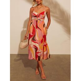Milan Kiss Kleid in Rosa/ Aprciot/ Rot - 67% | Gr&ouml;&szlig;e XL | Damen-kleider