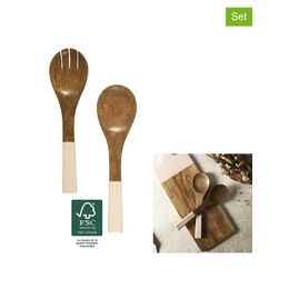 Ethnical Life 2tlg. Set: Salatbesteck in Braun/ Beige - (L)30 cm - 24% | Gedeckter-tisch