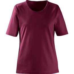 CR&Eacute;ATION L Damen Rundhalsshirt in geradem Schnitt bordeaux Gr&ouml;&szlig;e 38