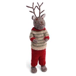 Gry & Sif Dekofigur ''Boy Deer'' in Grau/ Rot - (L)27 cm - 14% | Dekofiguren