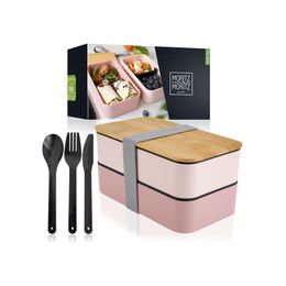 Moritz & Moritz Lunchbox "Bento" in Rosa/ Hellbraun - 1,36 l - 11% | Aufbewahren-servieren