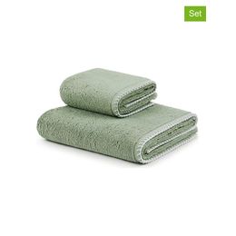 Lanerossi 2tlg. Handtuch-Set in Gr&uuml;n - 10% | Badtextilien