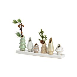 G. Wurm Vase in Beige/ Gr&uuml;n - (B)30 x (H)11 x (T)6 cm - 10% | Kerzen-vasen