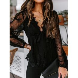 Milan Kiss Bluse in Schwarz - 68% | Gr&ouml;&szlig;e M | Damen-blusen