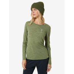 super.natural Funktionslongsleeve "Beargl&uuml;ck" in Gr&uuml;n - 46% | Gr&ouml;&szlig;e M | Damen-outdoor-tops-shirts